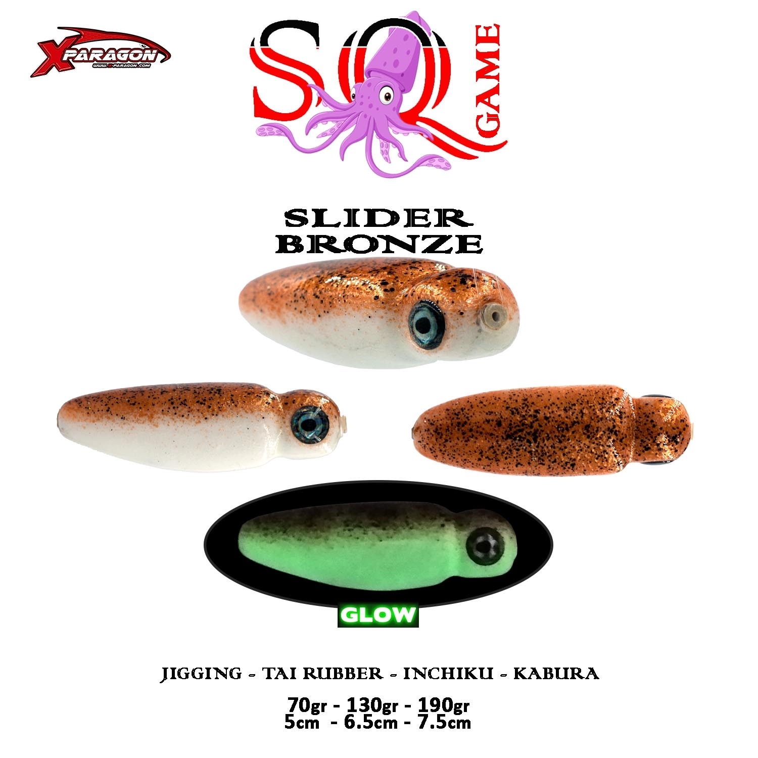Thalassashop. X-PARAGON SQUID GAME SLIDER BODY (ΣΩΜΑ) 70gr εως 190gr
